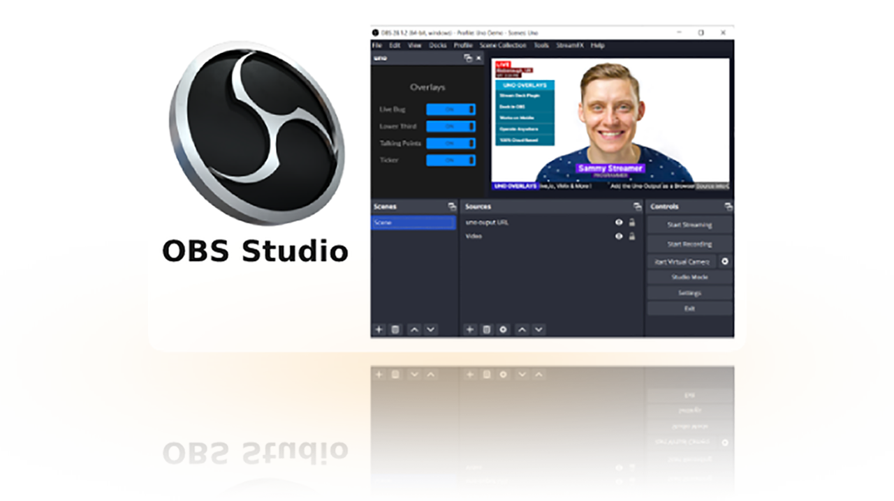 Dock uno overlay control into OBS